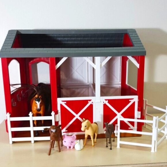 Toys | Toy Barn Play Set With Farm Animals | Poshmark